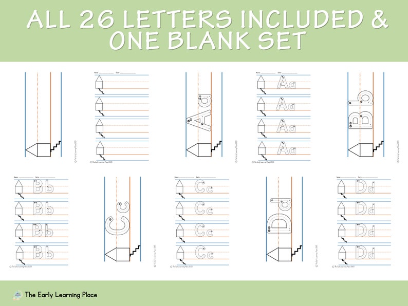 Letter Formation House Paper | Alphabet Writing - Etsy