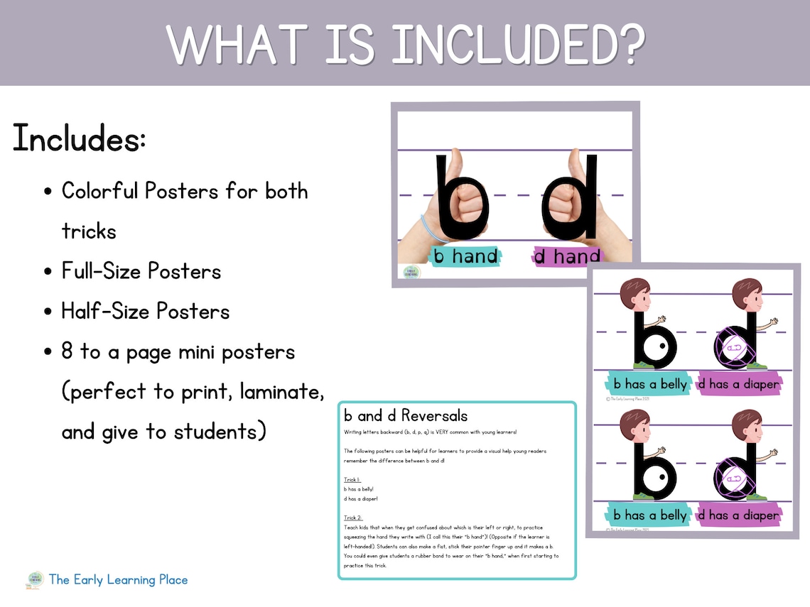 B and D Posters for Letter Reversals B and D Letter Formation Anchor ...