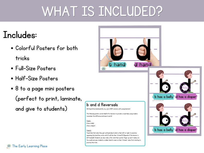 B and D Posters for Letter Reversals | B and D Letter Formation Anchor ...