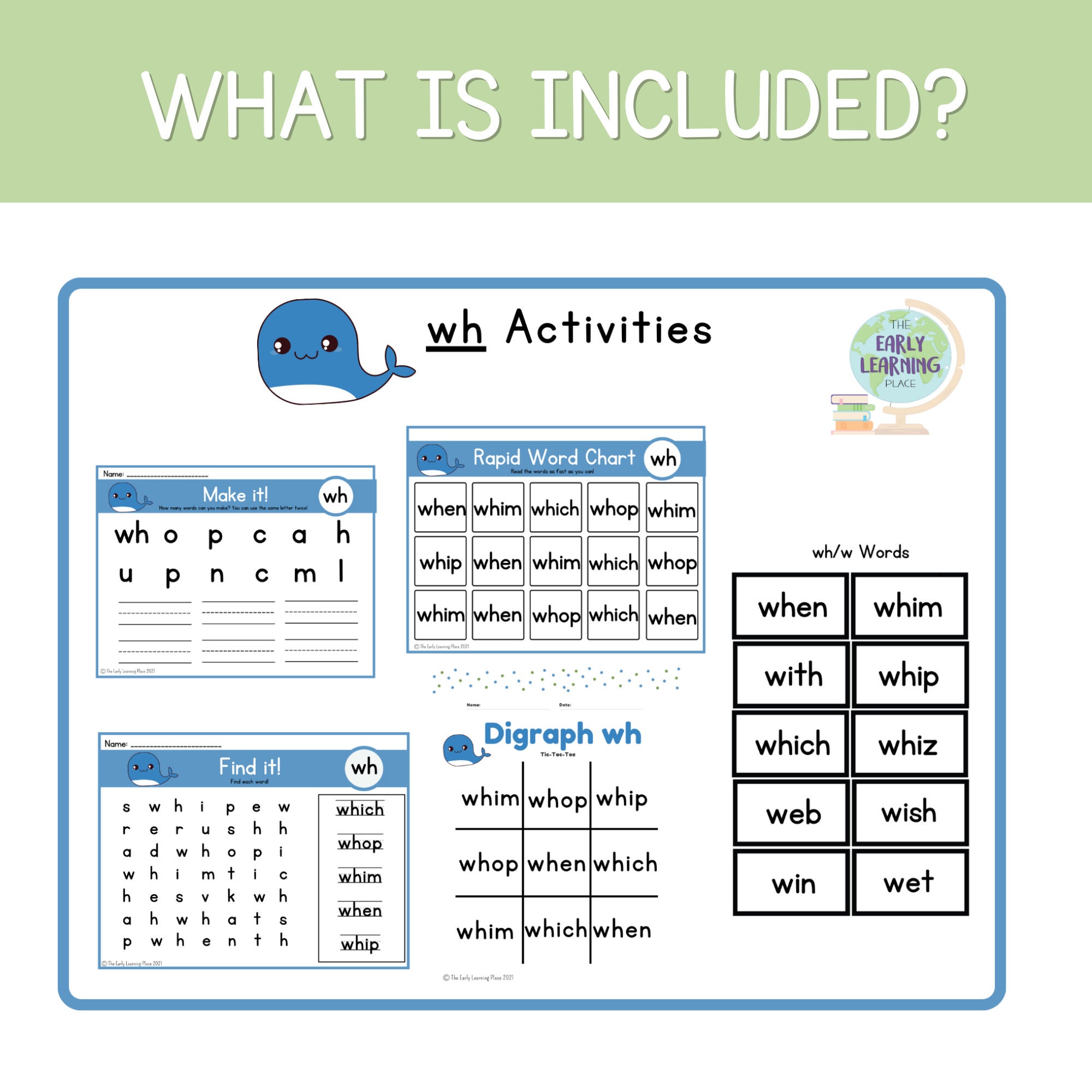 Digraph Wh Poster, Word Cards, and Activities | Science of Reading - Etsy