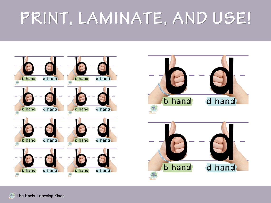 B and D Posters for Letter Reversals | B and D Letter Formation Anchor ...
