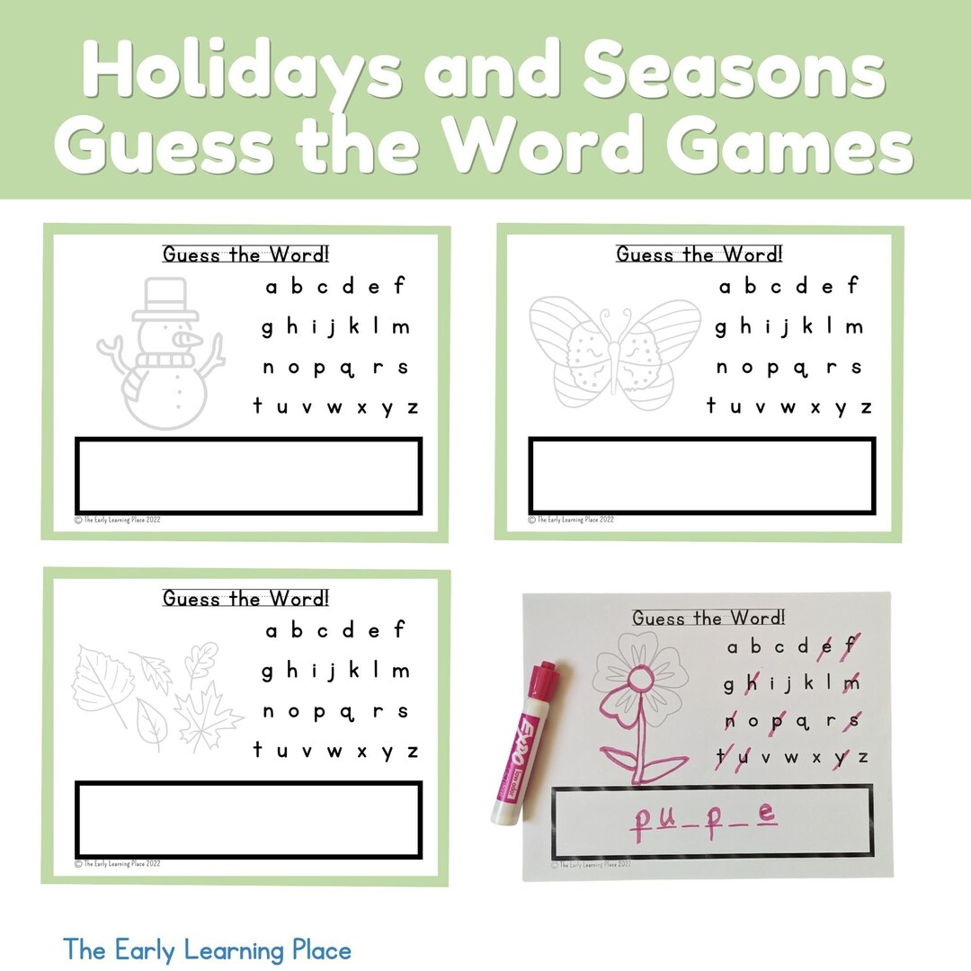 Holidays and Seasons Guess the Word! Phonics Games - Alternative to ...