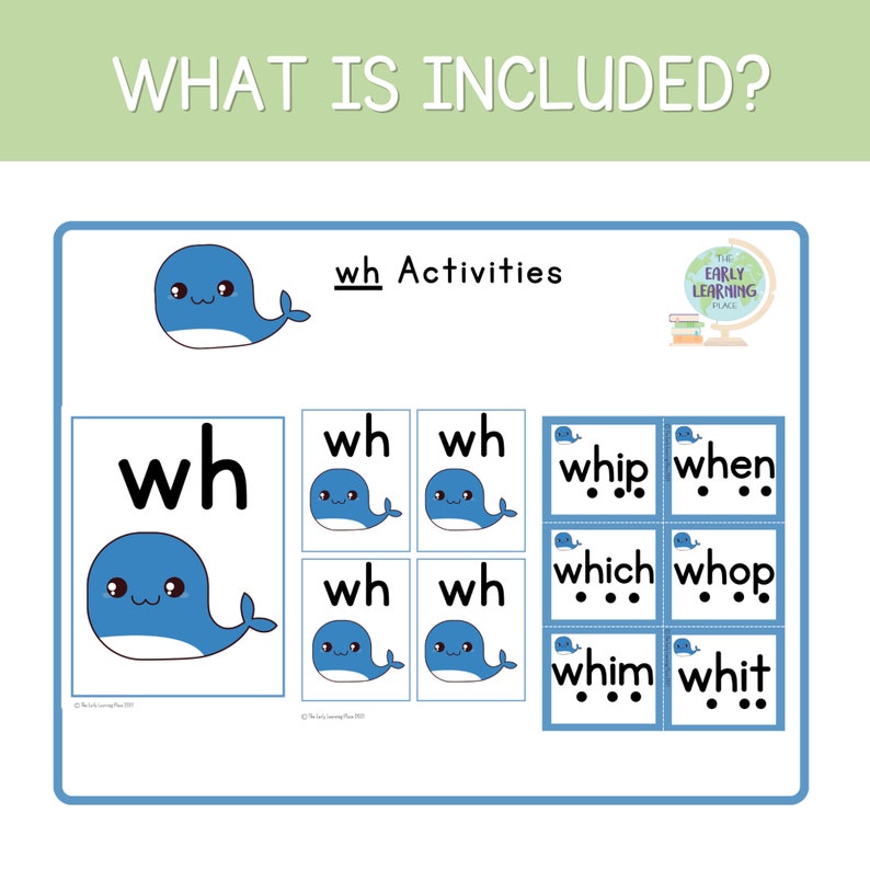 Digraph Wh Poster, Word Cards, and Activities | Science of Reading - Etsy