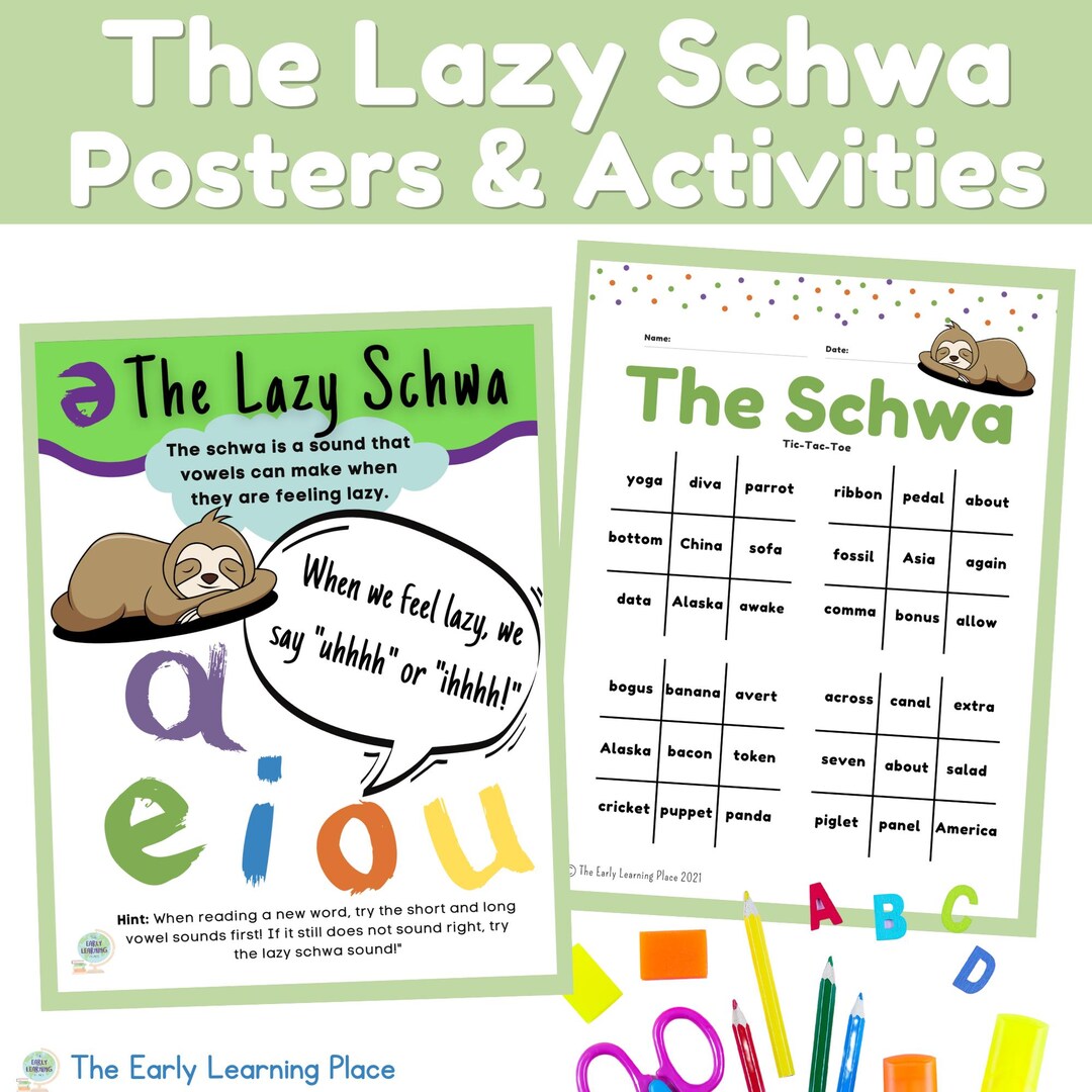 The Lazy Schwa Poster and Activities - Etsy