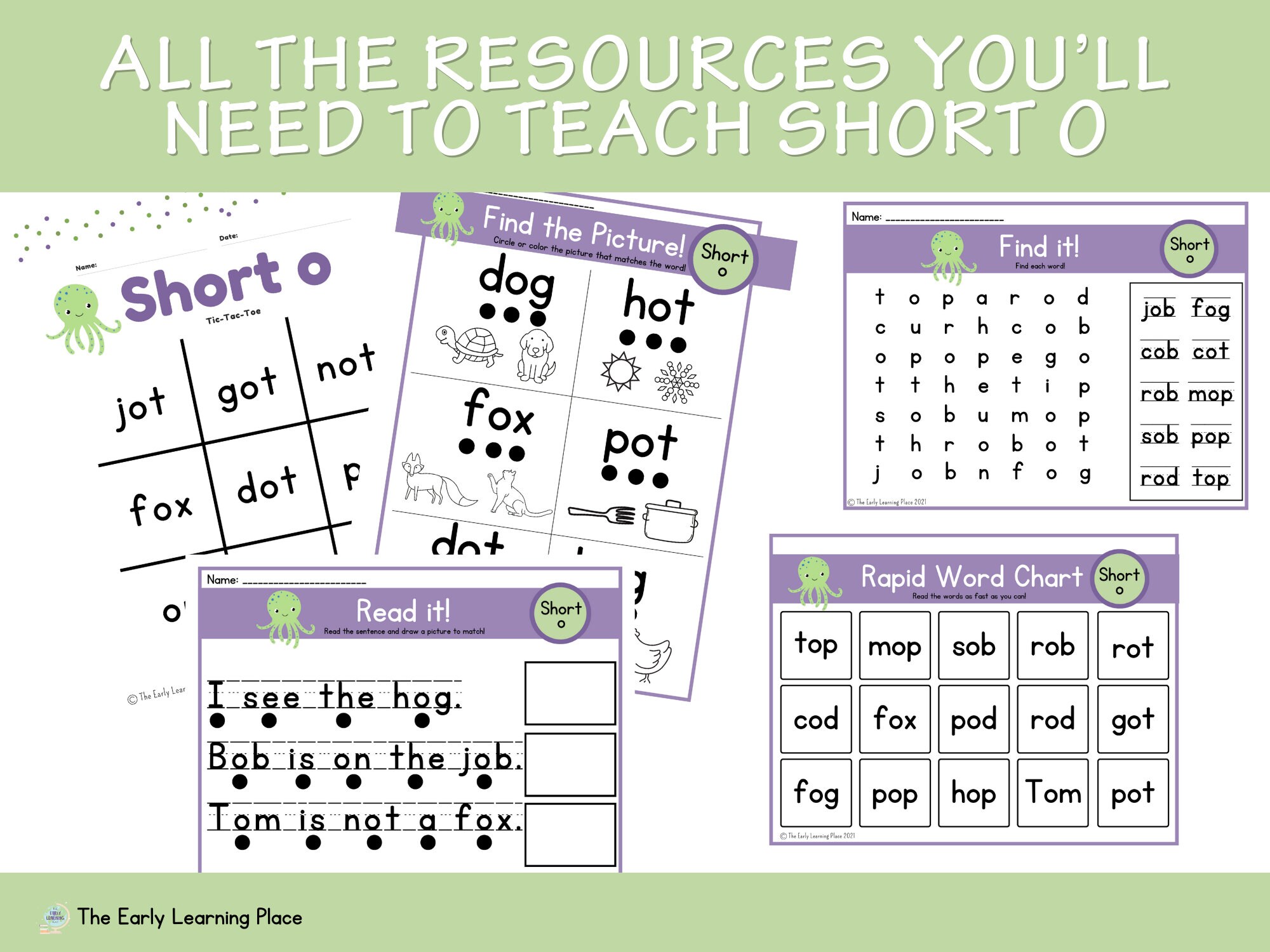 Short Vowel CVC Worksheets and Activities - Short O | Science of ...