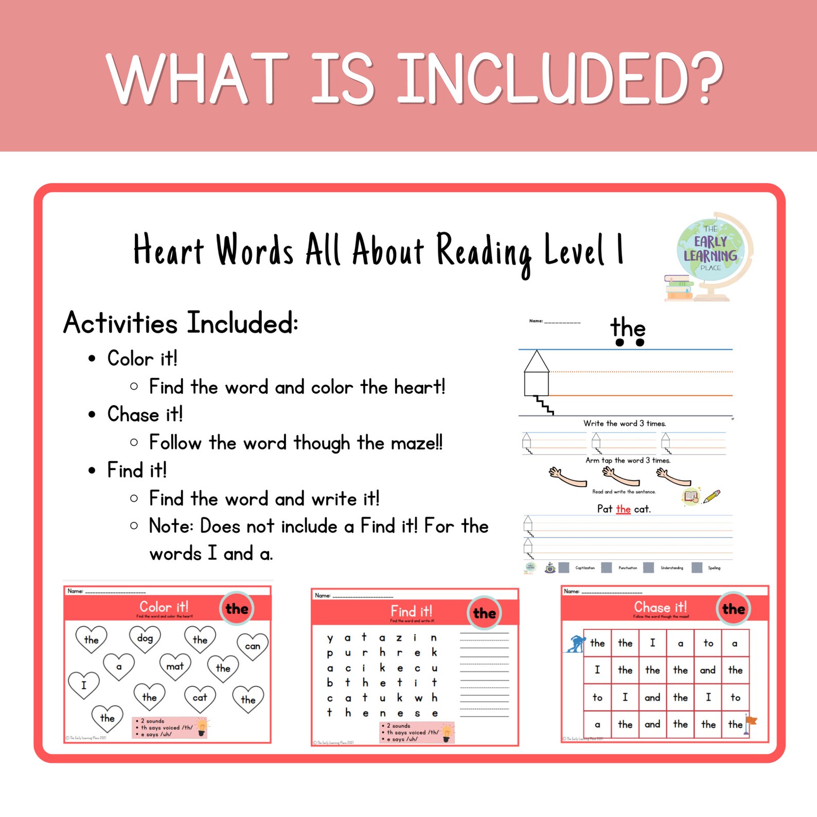 Heart / Leap Word Worksheets and Cards (all About Reading Level 1 ...
