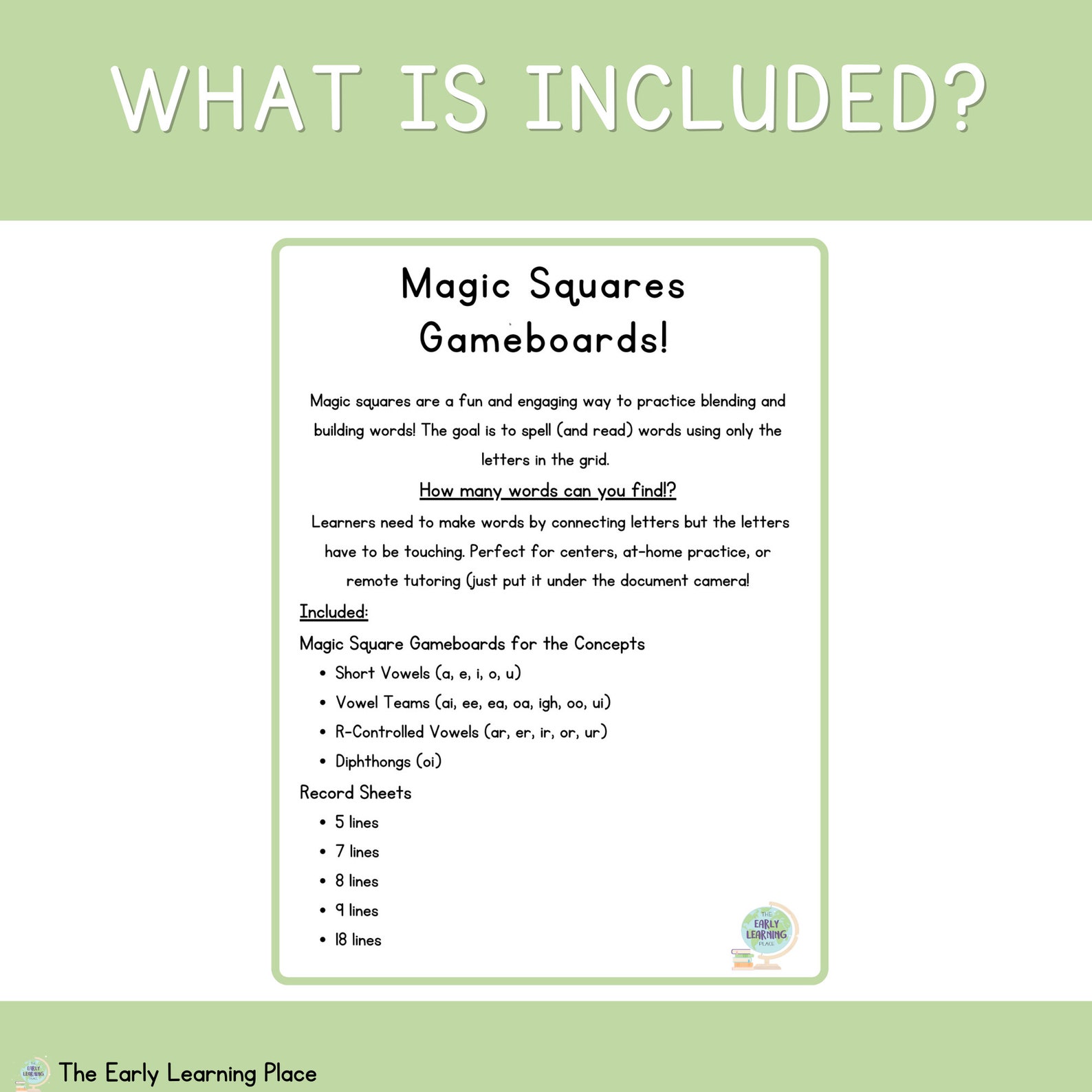 Magic Squares Phonics Gameboards/activity Sheets | Short Vowels, Vowel ...
