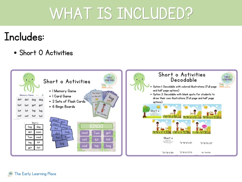 Short Vowel CVC Worksheets and Activities Short O Science of Reading ...