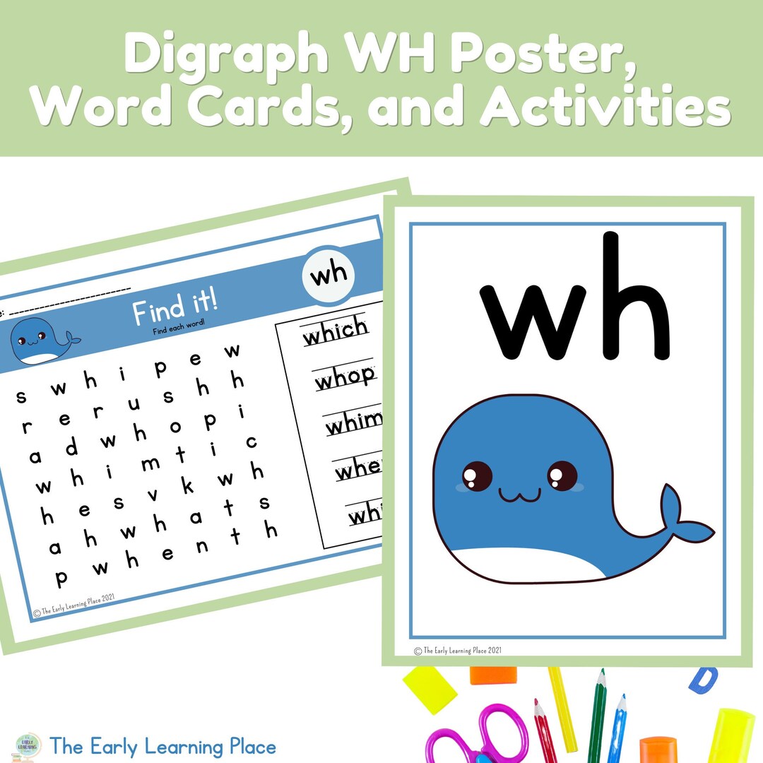 Digraph Wh Poster, Word Cards, and Activities | Science of Reading - Etsy