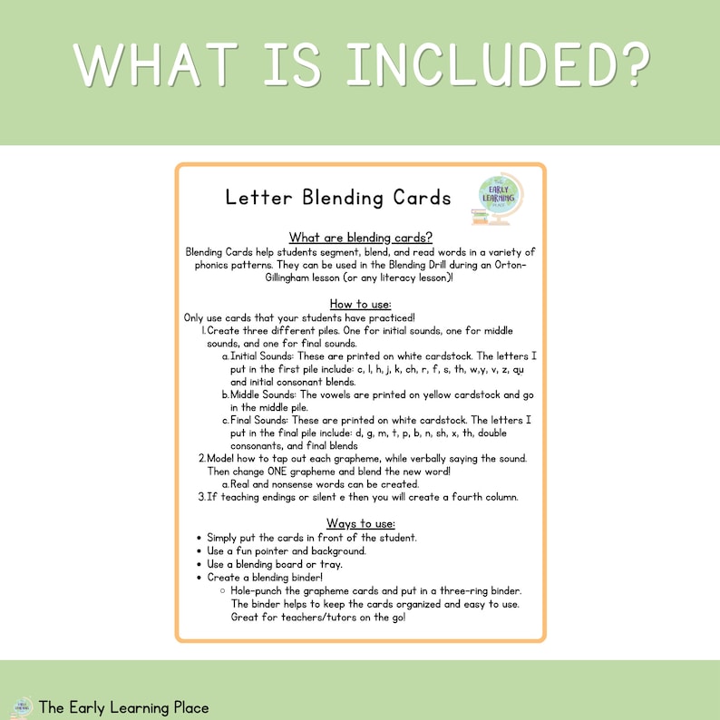 Letter Blending Cards for Blending Drill | Orton Gillingham Aligned ...