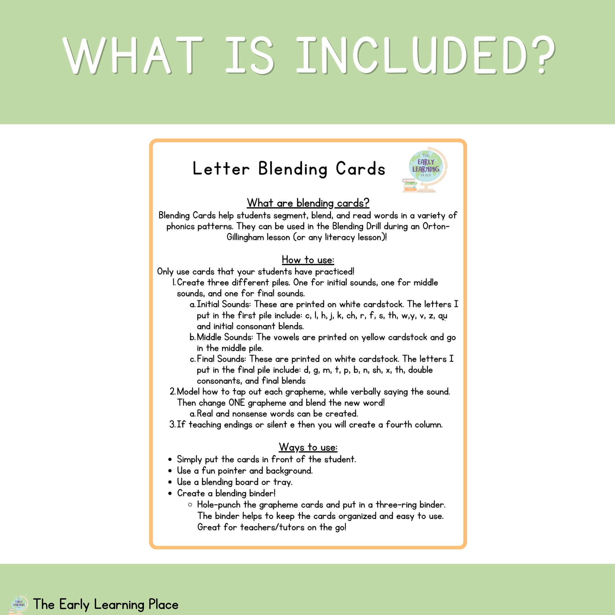 Letter Blending Cards for Blending Drill | Orton Gillingham Aligned ...