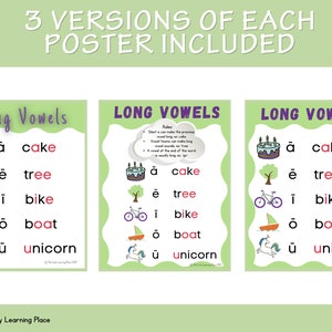 Short and Long Vowel Posters/sorts & Consonant Poster/sort | Alphabet ...