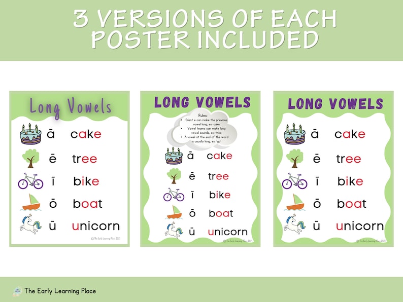 Short and Long Vowel Posters/sorts & Consonant Poster/sort | Alphabet Chart/poster - Etsy