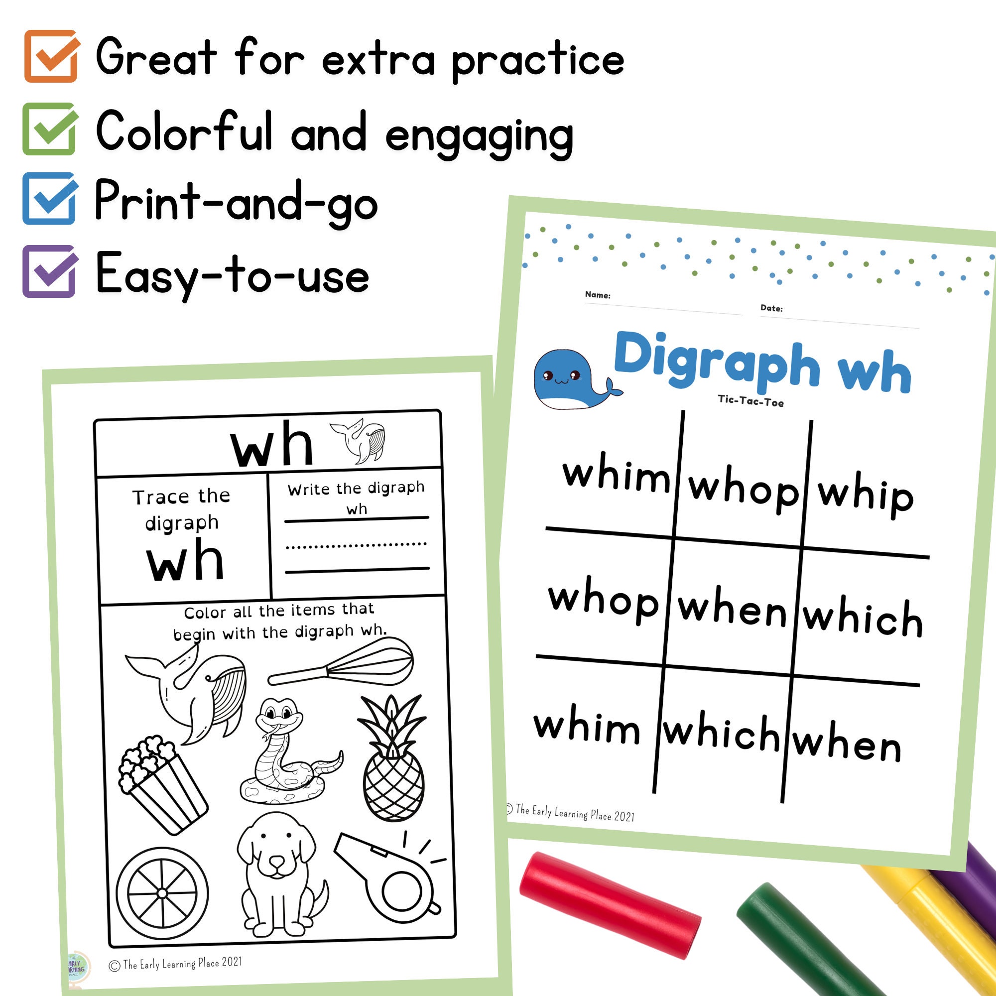 Digraph Wh Poster, Word Cards, and Activities | Science of Reading - Etsy