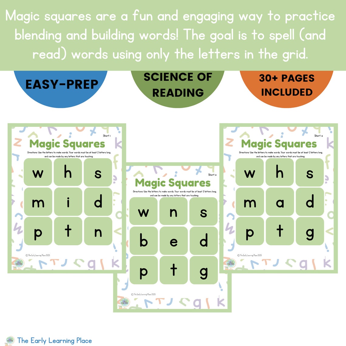 Magic Squares Phonics Gameboards/activity Sheets | Short Vowels, Vowel ...