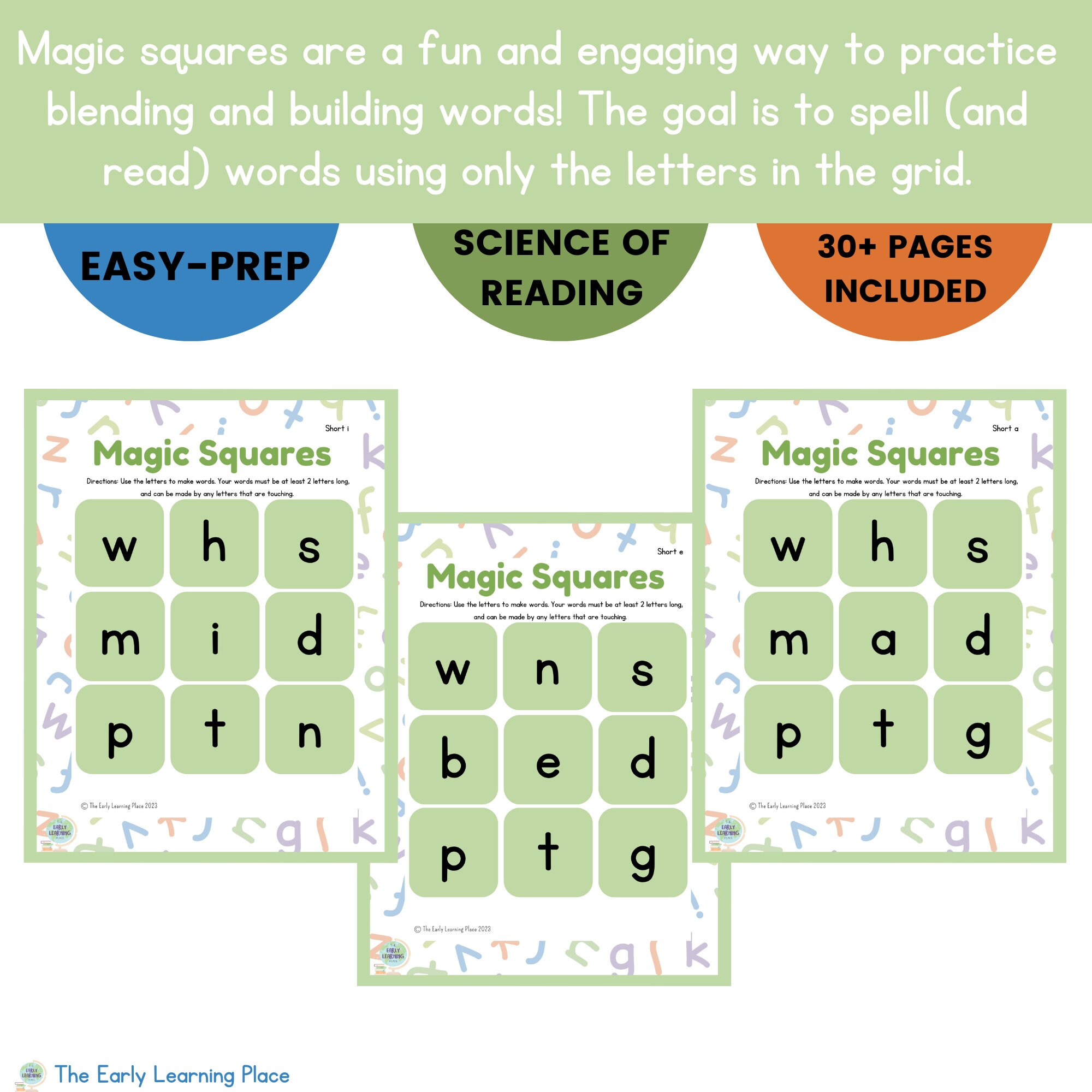 Magic Squares Phonics Gameboards/activity Sheets | Short Vowels, Vowel ...