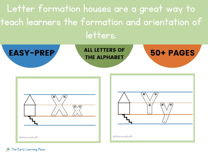 Letter Formation House Paper | Alphabet Writing - Etsy