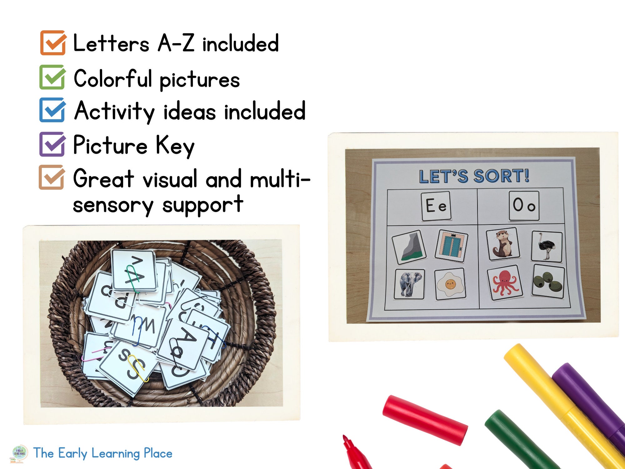 Beginning Letter Sounds Picture Cards, Beginning Sounds Sort, Printable ...