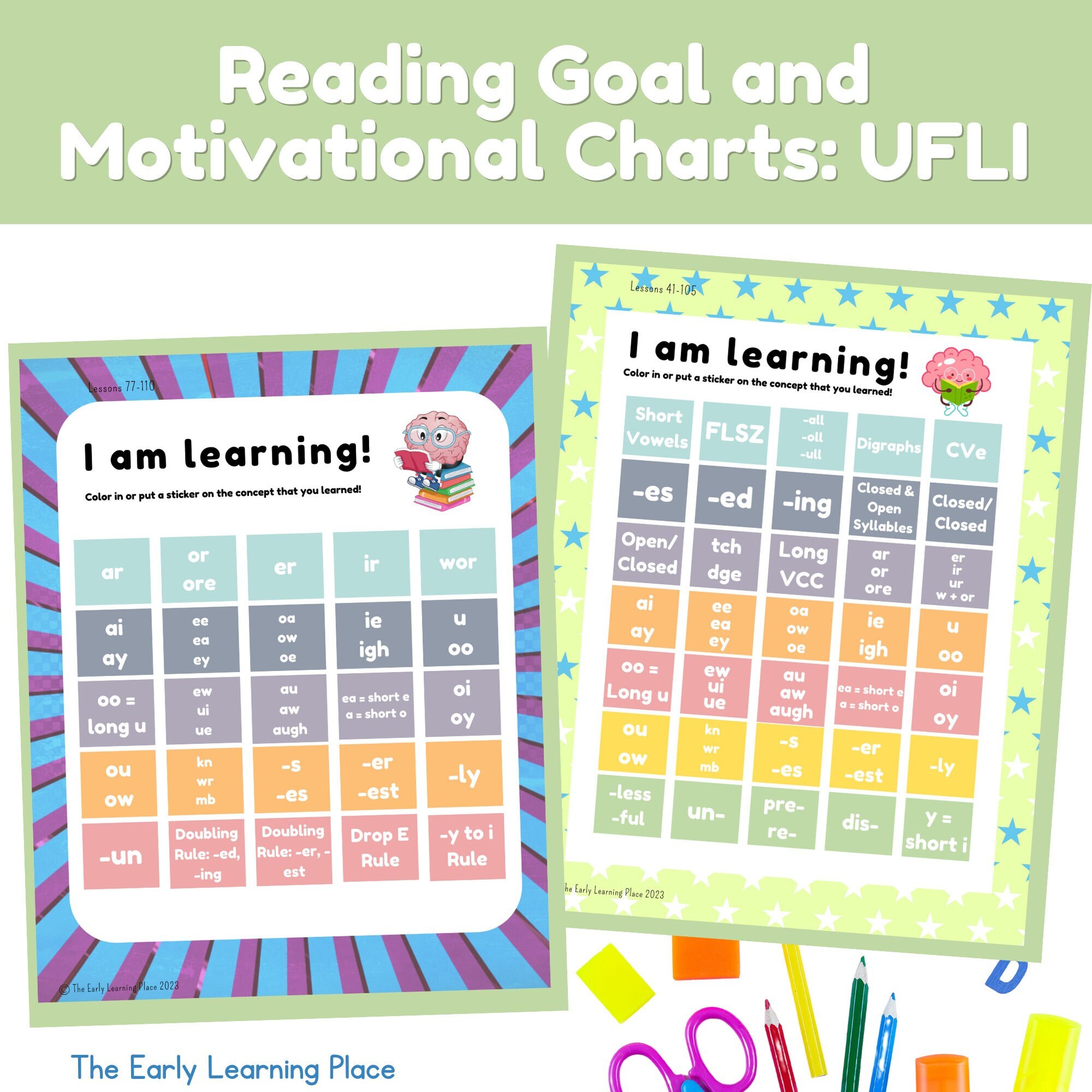 Reading Goal and Motivational Charts (UFLI Inspired) - Etsy