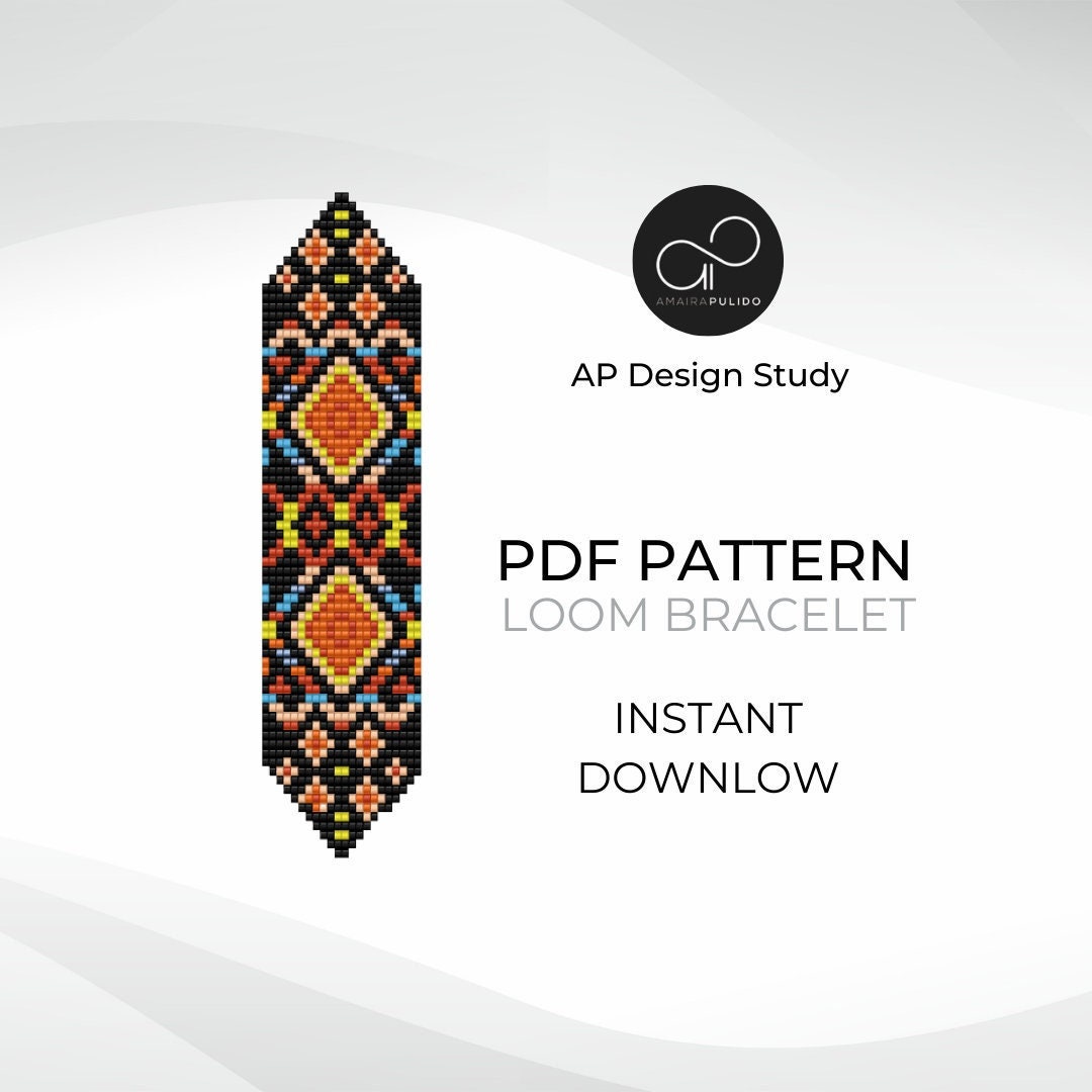 Loom Bracelet Pattern in PDF Instant Download, Loom Pattern, PDF ...
