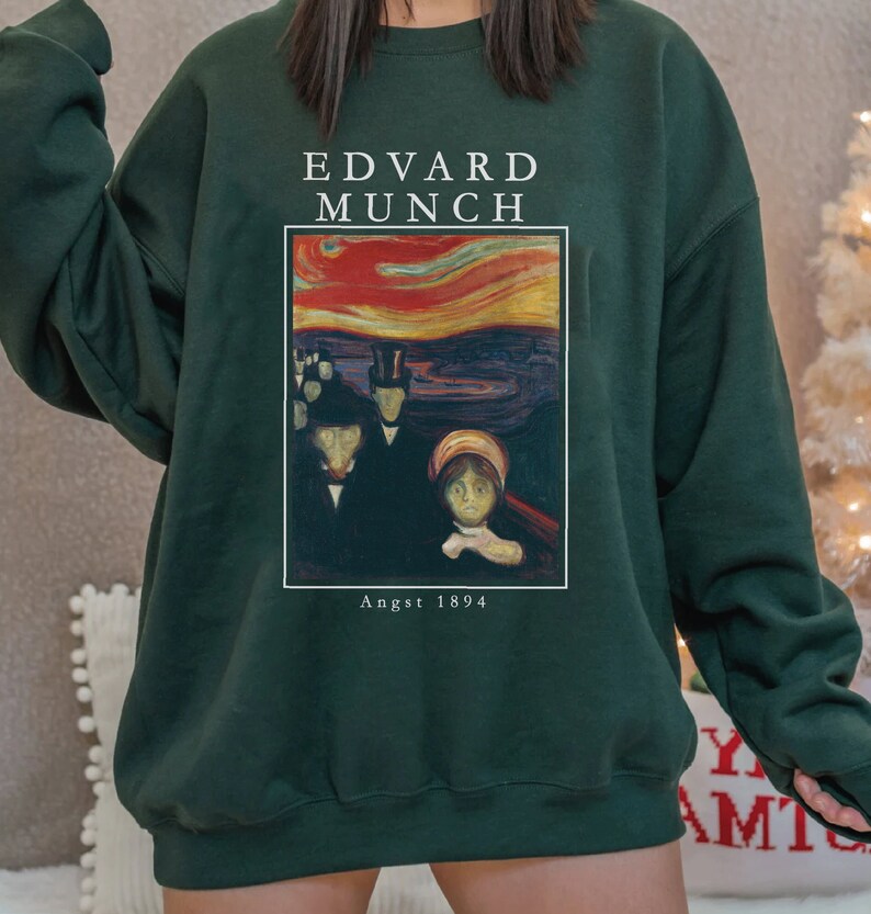 Edward Munch Angst 1894 Anxiety Unsiex Sweatshirt, Edvard Munch ...