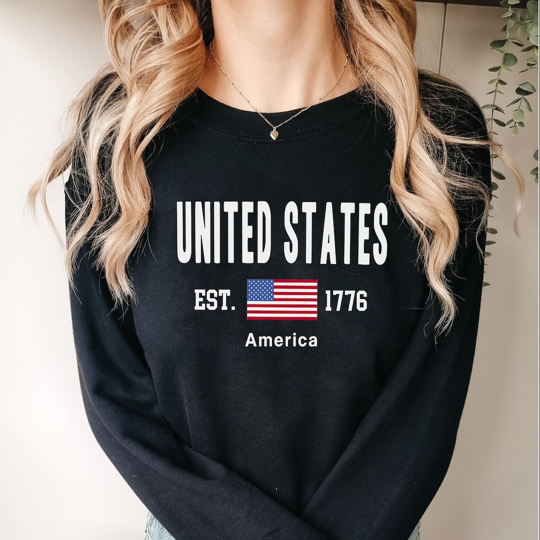 United States Sweatshirt,united States Flag Sweater,soft Cozy Vintage ...