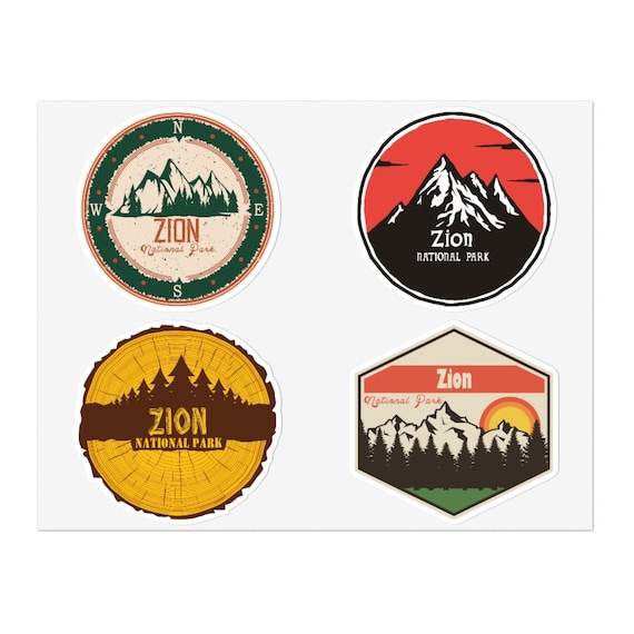 Zion National Park Sticker Pack 4 PCS US National Park Decal - Etsy
