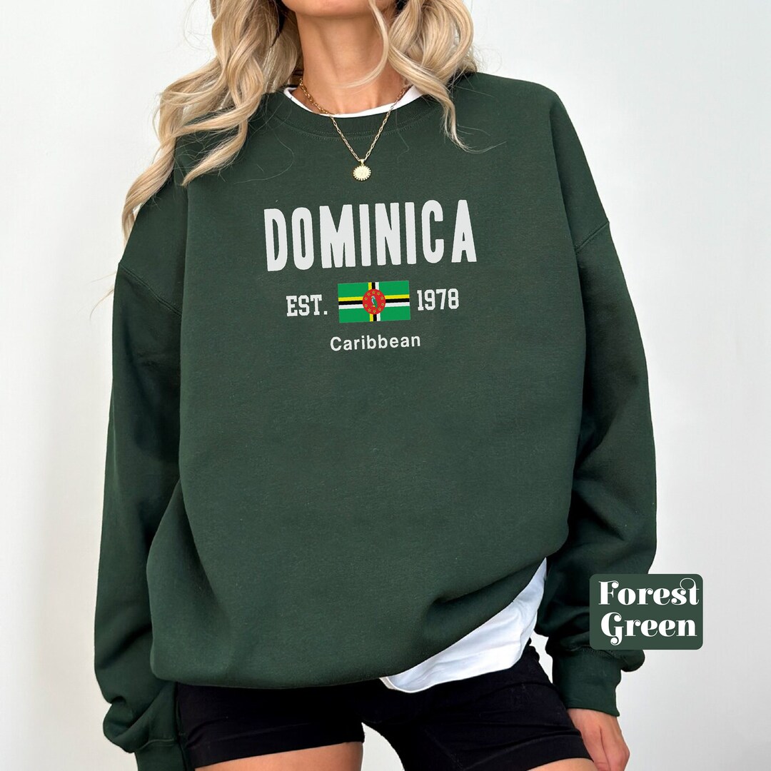 Dominica Sweatshirt, Dominica Flag Sweater, Soft Cozy Dominica Pullover ...