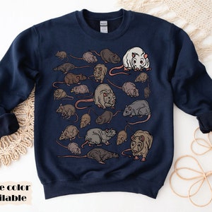 Rats Sweatshirt Sweater Cute Sweatshirt Animals Cute Rat Illustration ...