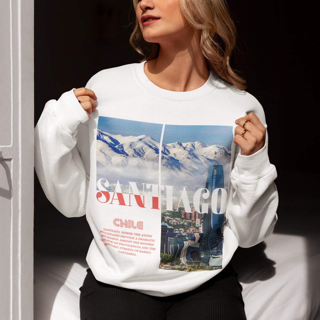 Santiago Sweatshirt, Chile Crewneck, Women's Chilean Oversized Sweater ...