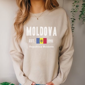 Moldova Sweatshirt,moldova Flag Sweater,soft Cozy Vintage Moldova ...