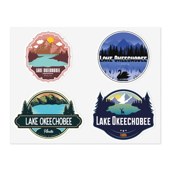 Lake Okeechobee Florida USA Sticker Pack 4PCS - Etsy