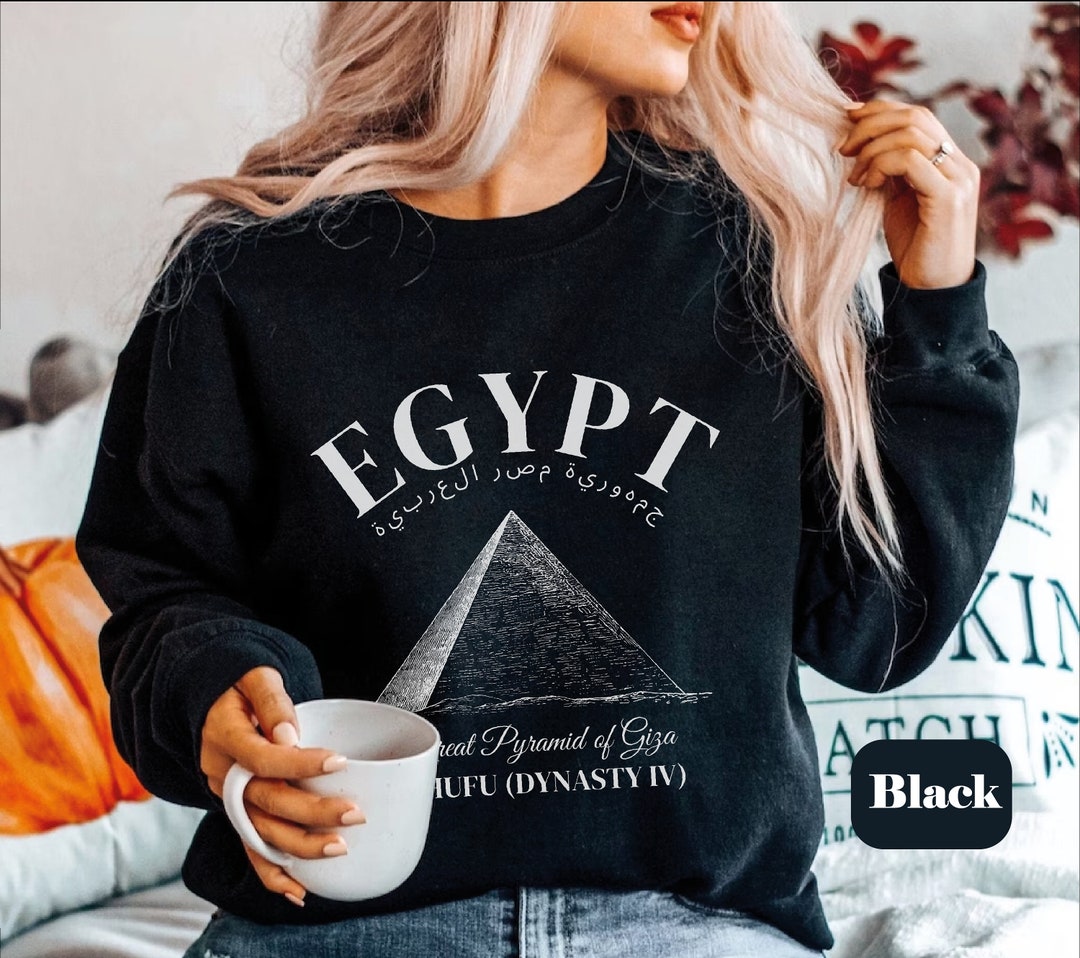 Great Pyramid of Giza Egypt Sweatshirt, Womens Cairo Egyptian Pyramids ...