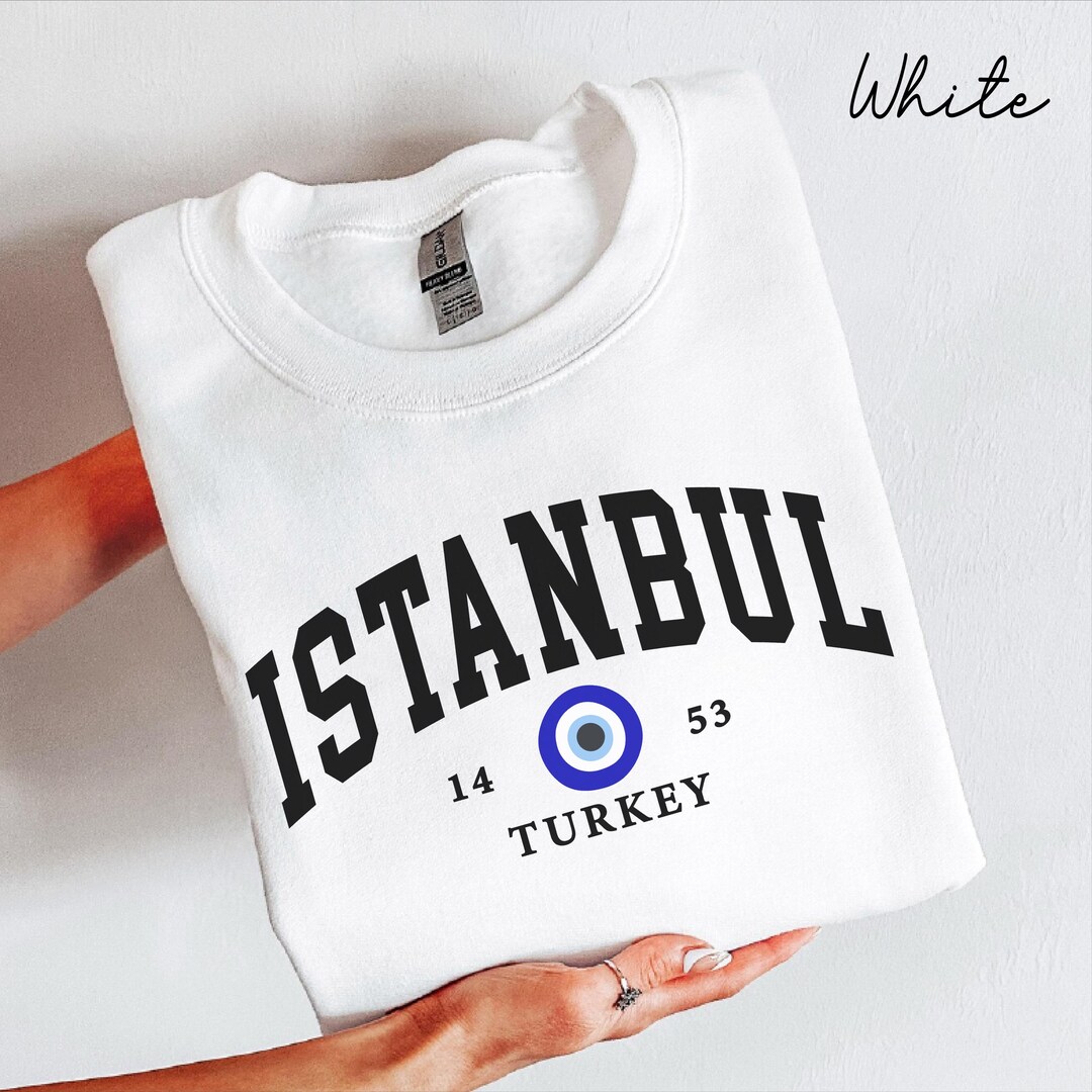 Istanbul Sweatshirt, Turkey Evil Eye Crewneck Sweater, Istanbul Holiday ...