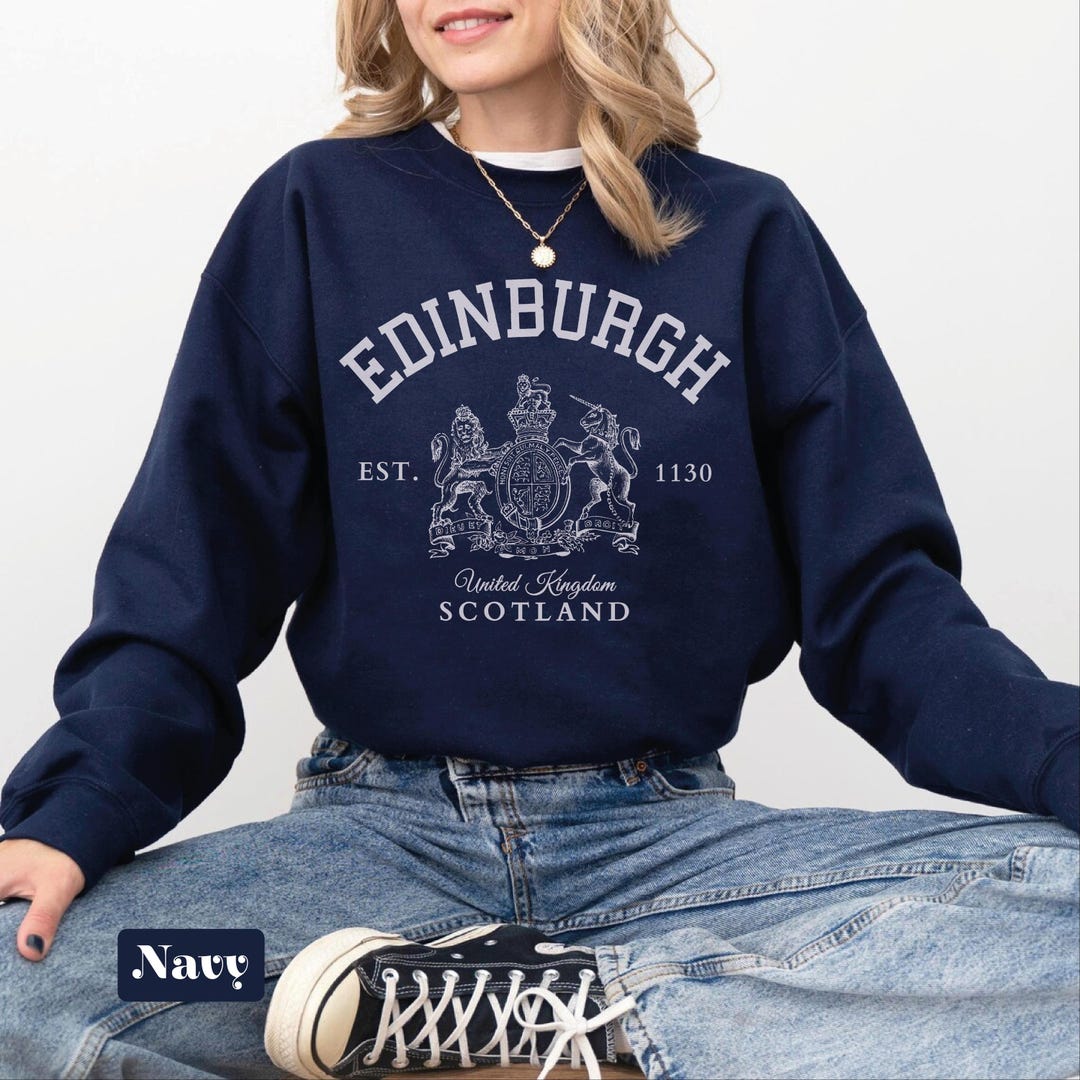 Edinburgh Scotland Sweatshirt, Scottish Flag Sweater, Scotland Crewneck ...