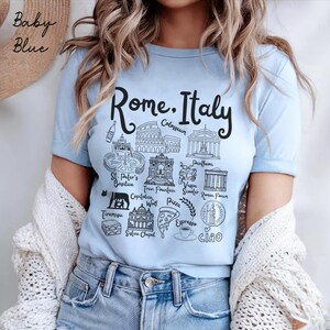 Rome Shirt, Rome Doodle Landmarks Unisex Shirt, Italian Travel Gift ...