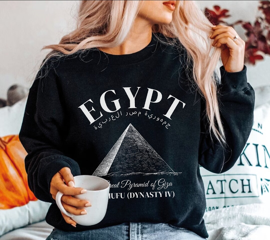 Great Pyramid of Giza Egypt Sweatshirt, Womens Cairo Egyptian Pyramids ...