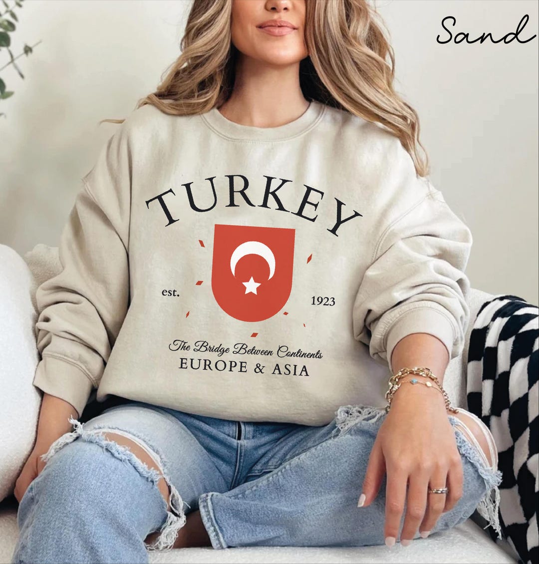 Turkey Sweatshirt, Turkey Flag Sweater Crewneck, Turkey Unisex Pullover ...