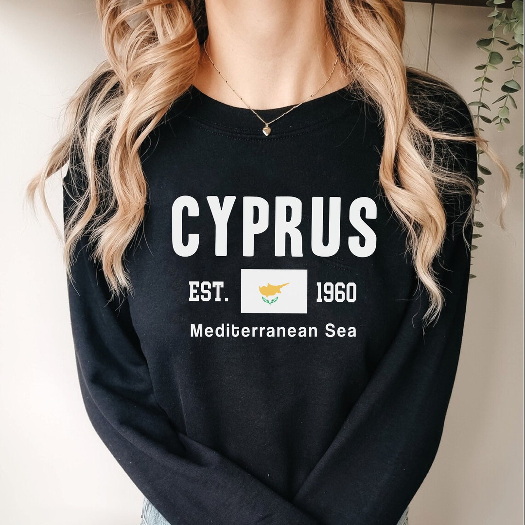 Cyprus Sweatshirt,cyprus Flag Sweater,soft Cozy Vintage Cyprus College ...