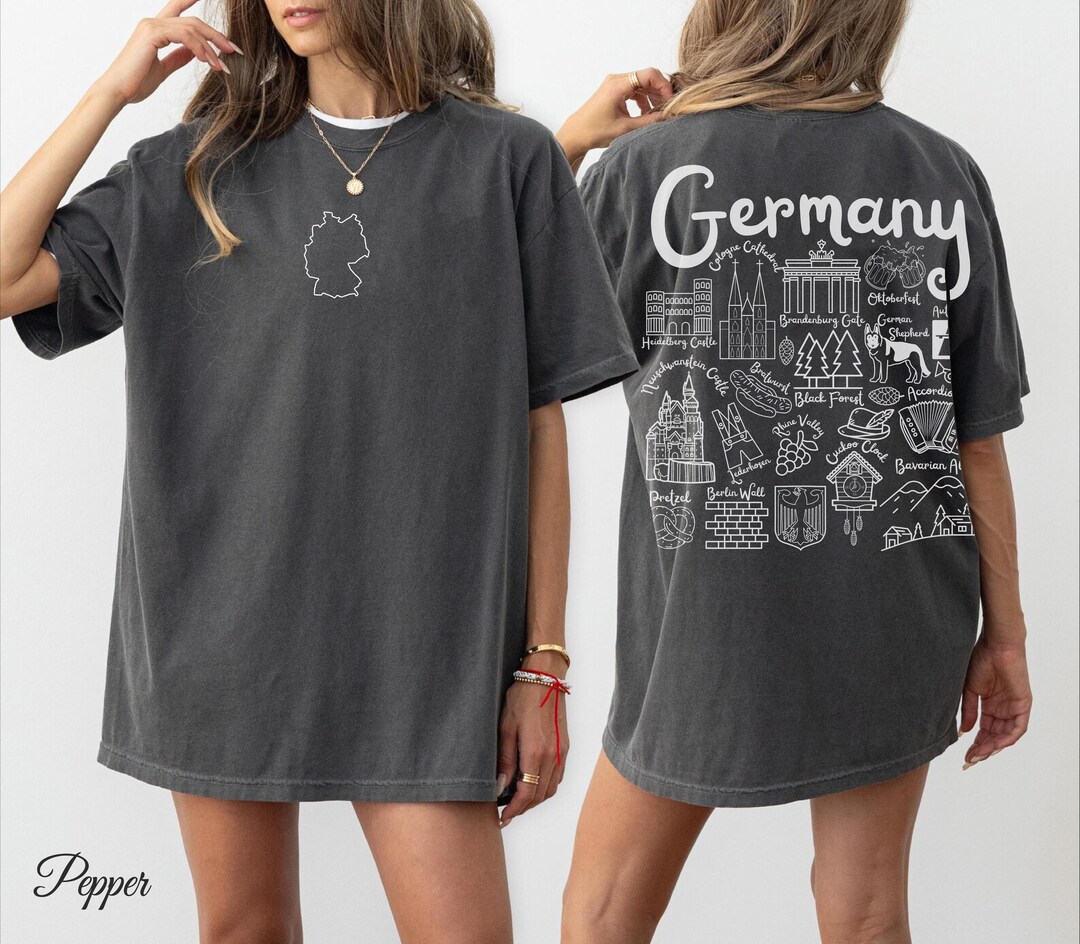 Germany Comfort Colors® Tee Shirt, Deutschland Doodles Landmarks Unisex ...