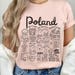 Poland Shirt, Poland Doodle Landmarks Unisex Shirt, Polish Travel Gift ...