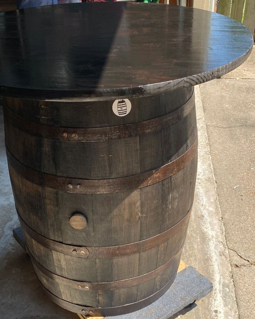 Whiskey Barrel Standing Height Bar Table - Etsy