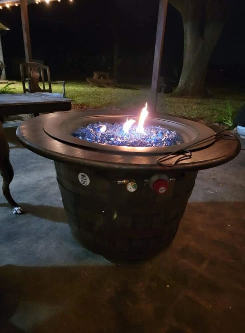 The 22 - Whiskey Barrel Fire Pit (propane or Natural Gas) - Etsy