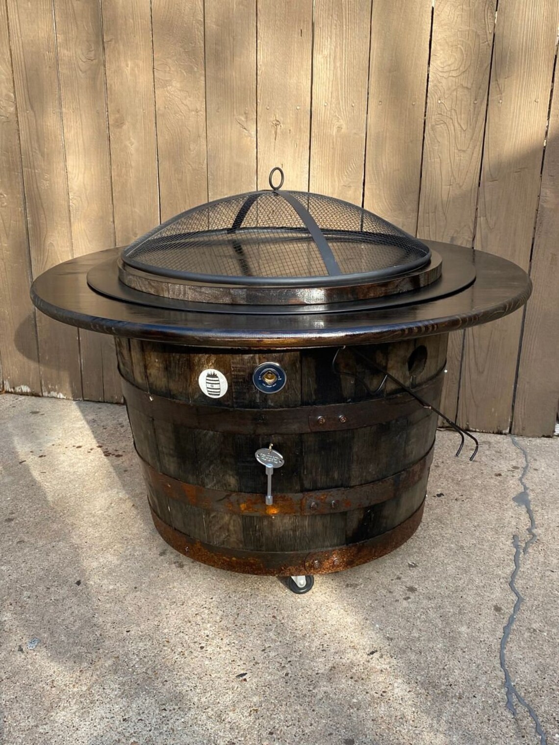 The 22 - Whiskey Barrel Fire Pit (propane or Natural Gas) - Etsy