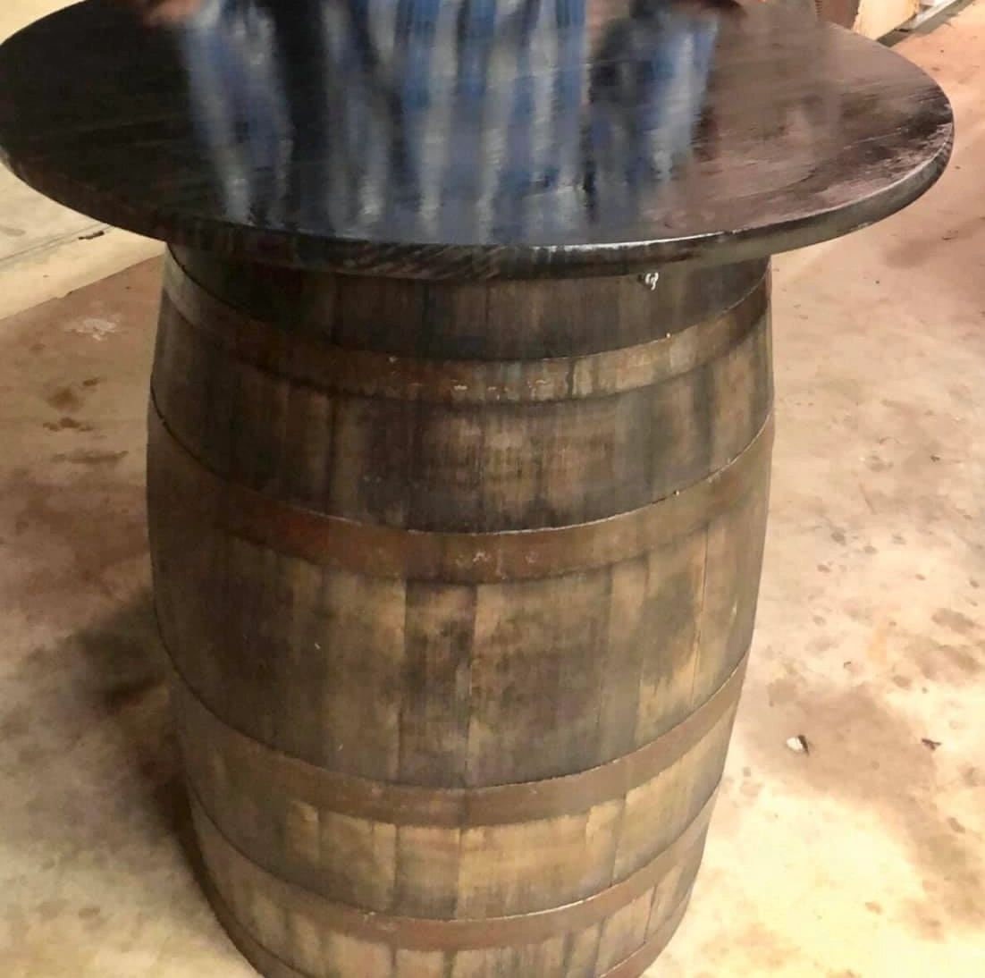 Whiskey Barrel Standing Height Bar Table - Etsy