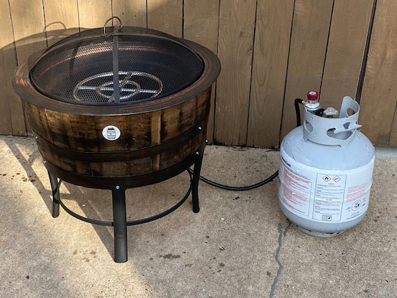 EXT Whiskey Barrel Fire Pit propane or Natural Gas | Etsy