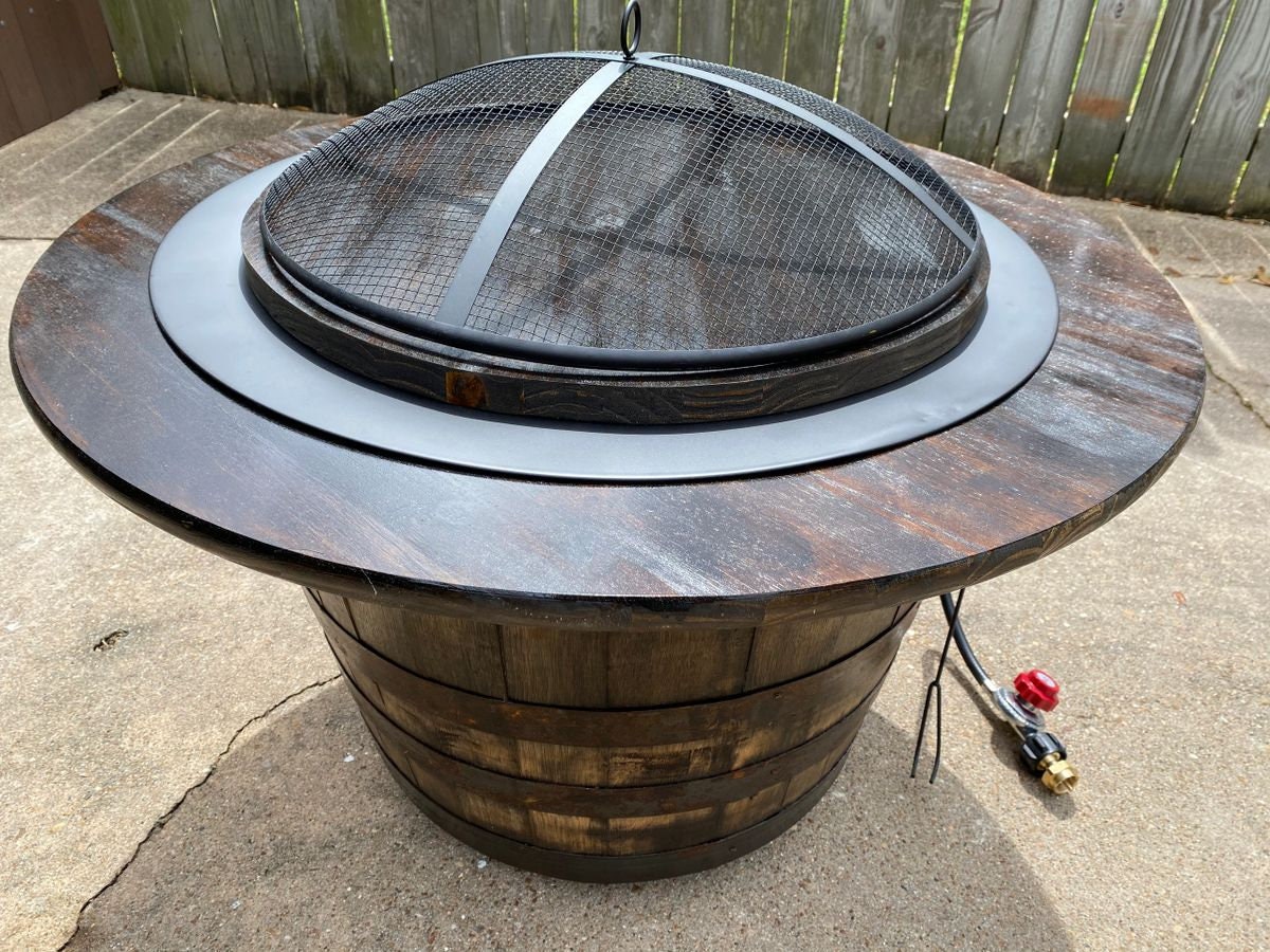 The 22 EXT - Whiskey Barrel Fire Pit (propane or Natural Gas) - Etsy
