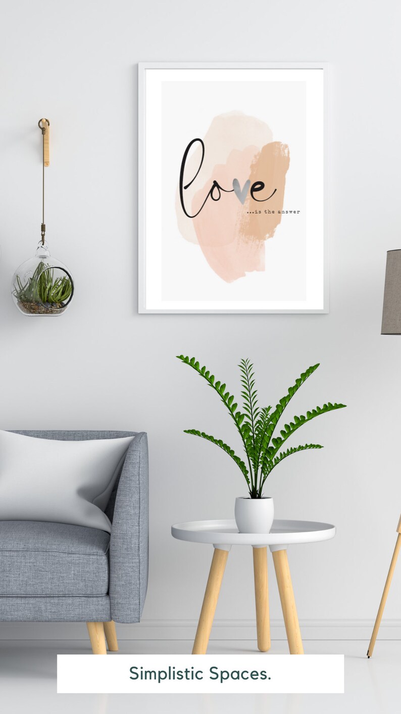 Love is the Answer Quote Wall Art, Wall Print, Digital Print, Home ...