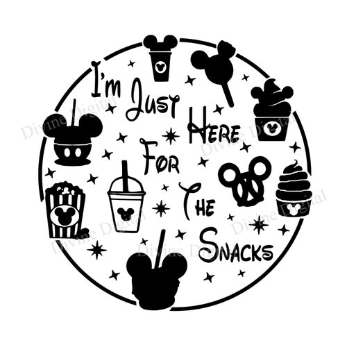 Here for the Snacks SVG Mickey SVG Cricut Silhouette - Etsy