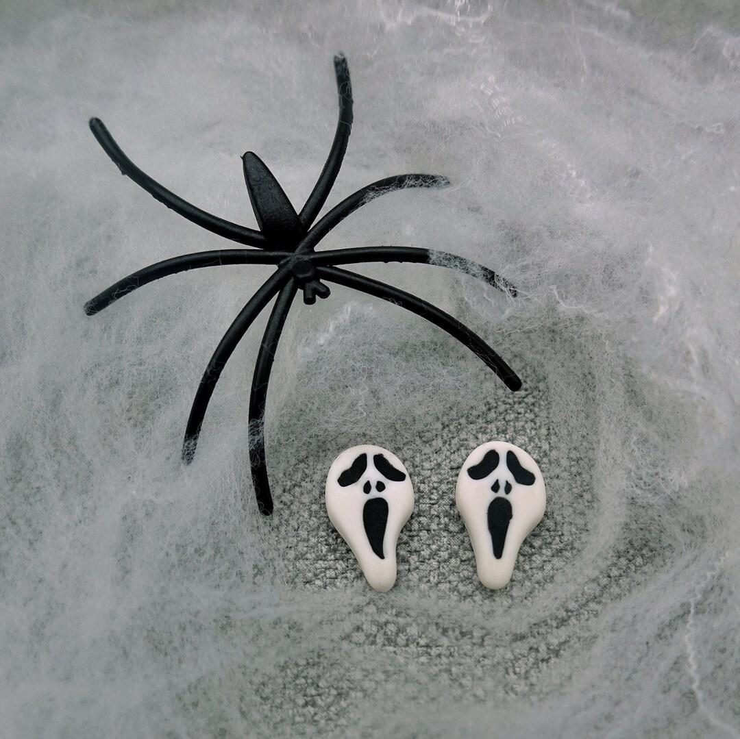 SCARY STUD EARRINGS | Halloween Scream Style Ghost Earrings | Handmade ...